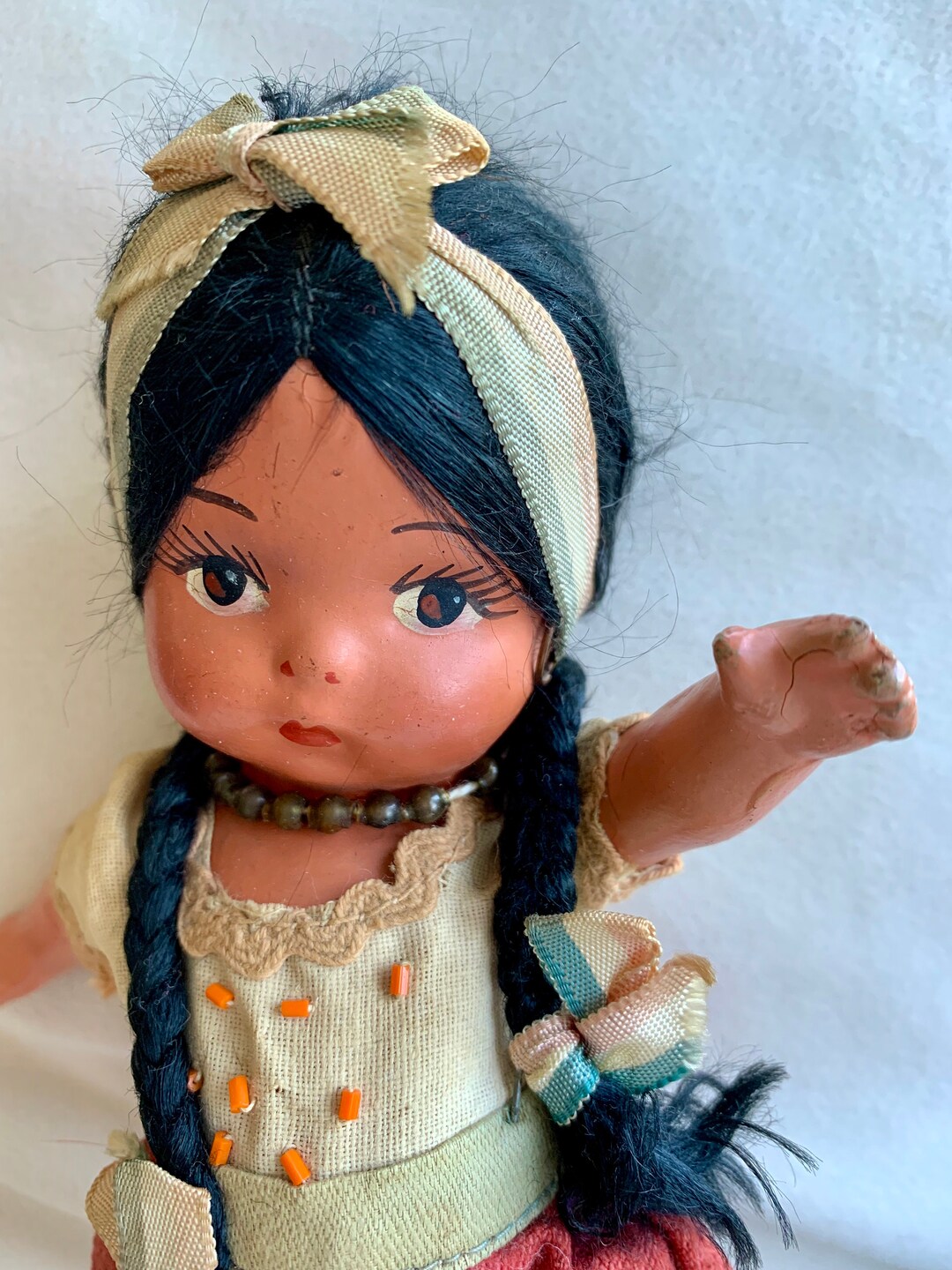 Vintage Mexico Doll 1930's Composition Mexico Composition Girl Doll ...