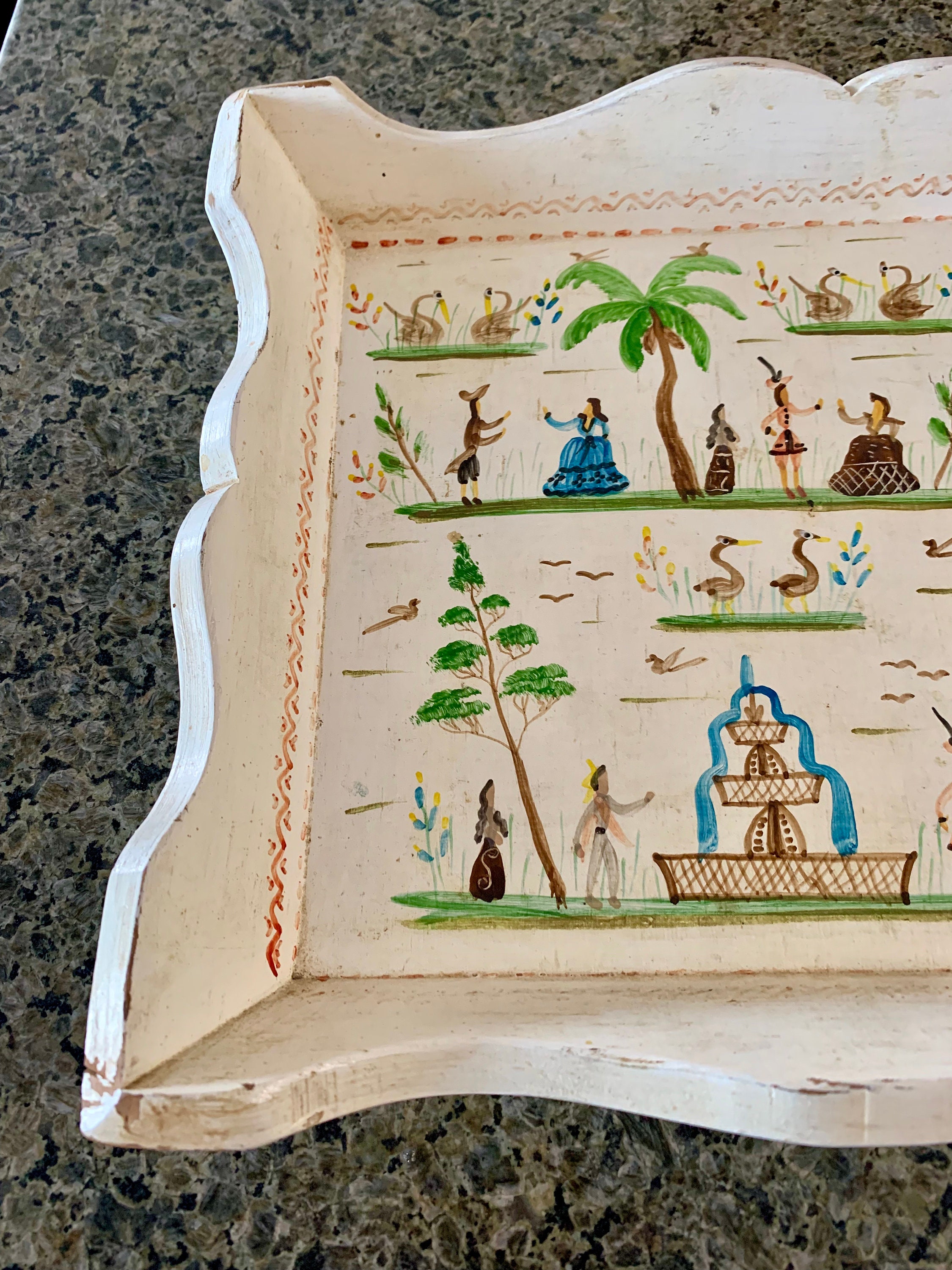 Mexican Bated Tray / Vintage Benito Fosado Wood Tray Wedding - Etsy