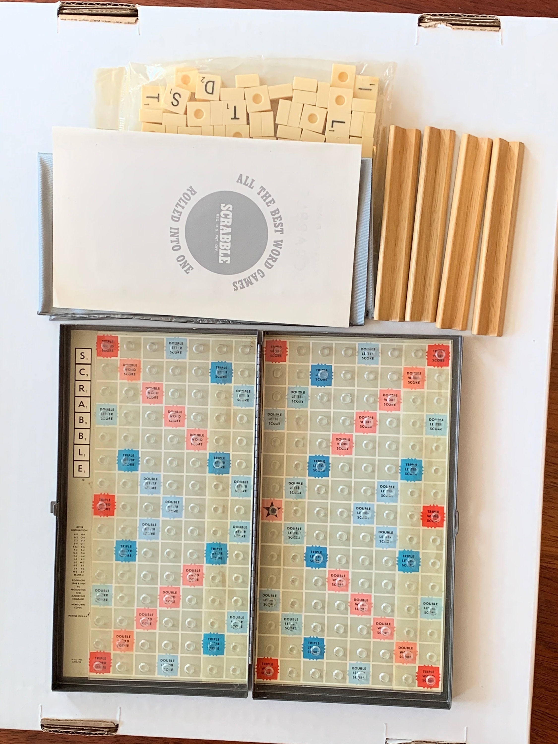 Vintage Mint 1957 Scrabble Game Mint With Box 1957 Scrabble Travel ...