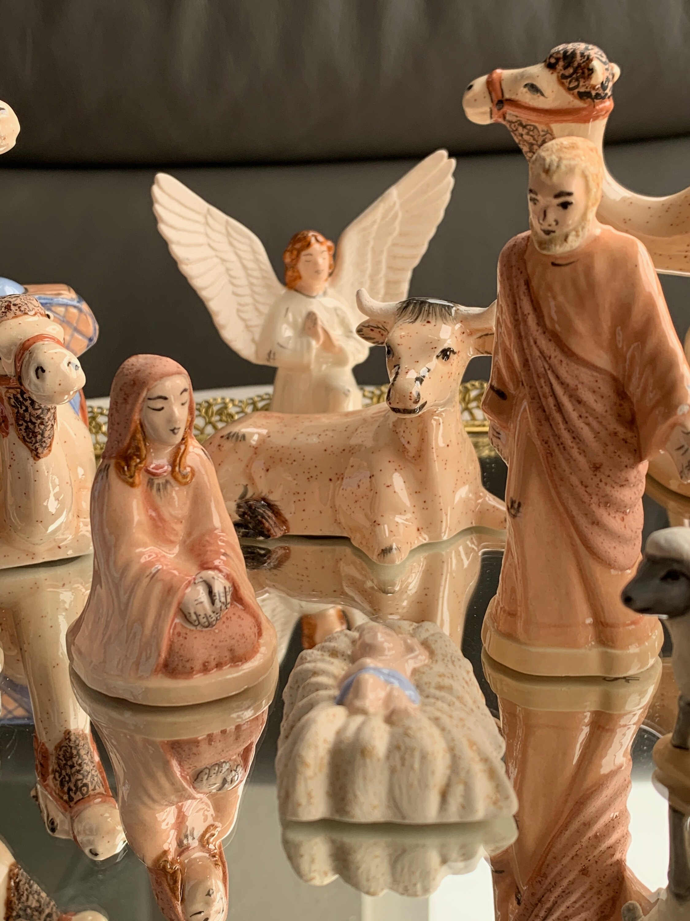 Vintage Christmas Nativity Set Ceramic Hand Painted Nativity Set Small ...