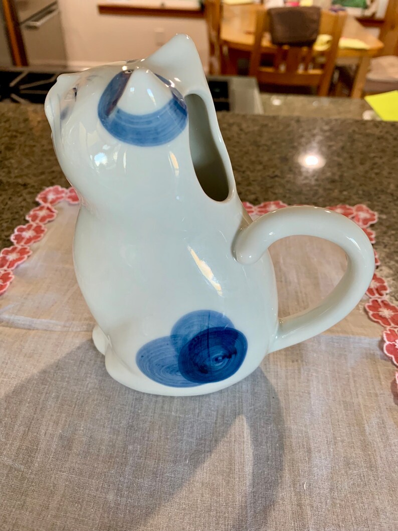 Vintage Cat Creamer Takahashi Porcelain Pitcher Happy Cat Figurine ...