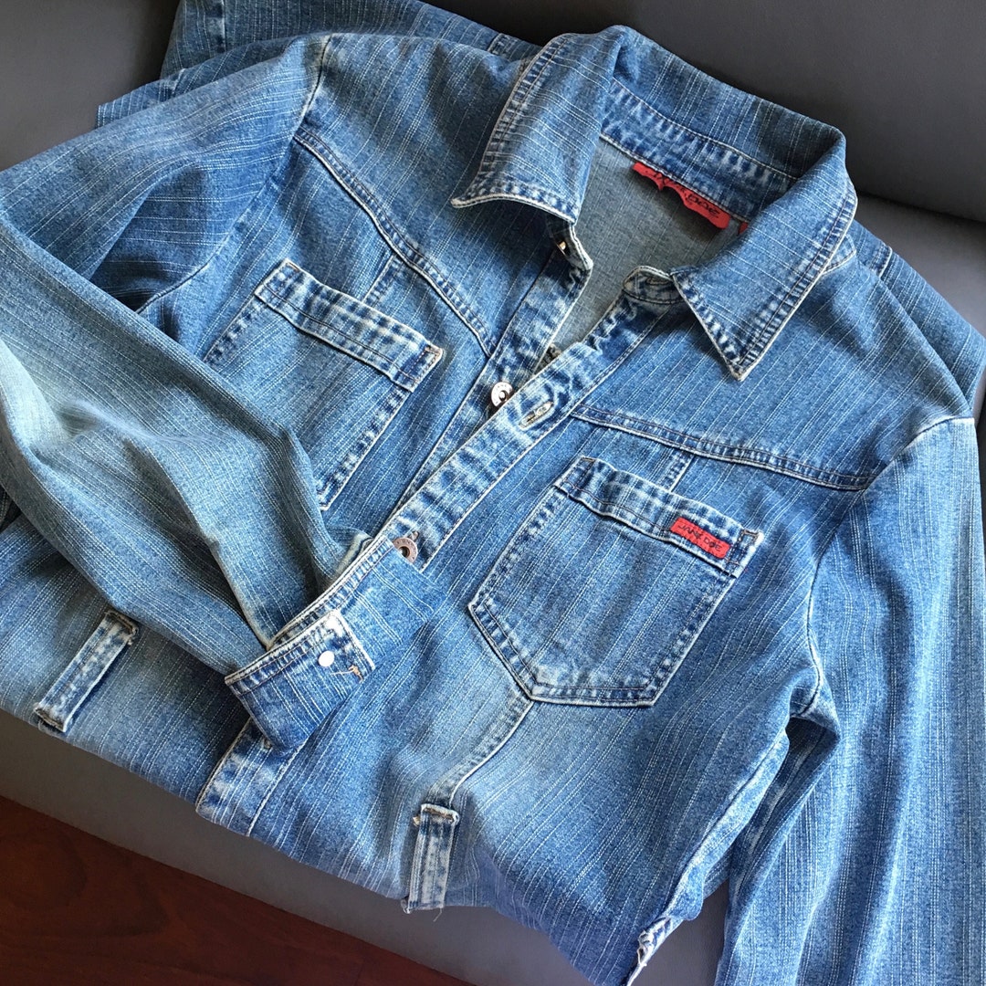 Jane Doe Denim Coat / Copper Button up / Princess Cut / Size - Etsy