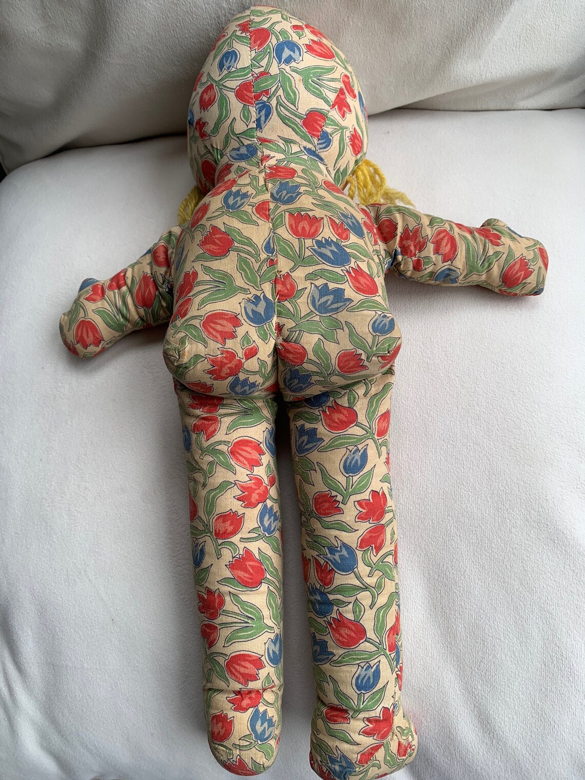 Vintage Georgene Averill Doll Cloth Body Oil Cloth Face Yarn Hair Doll ...