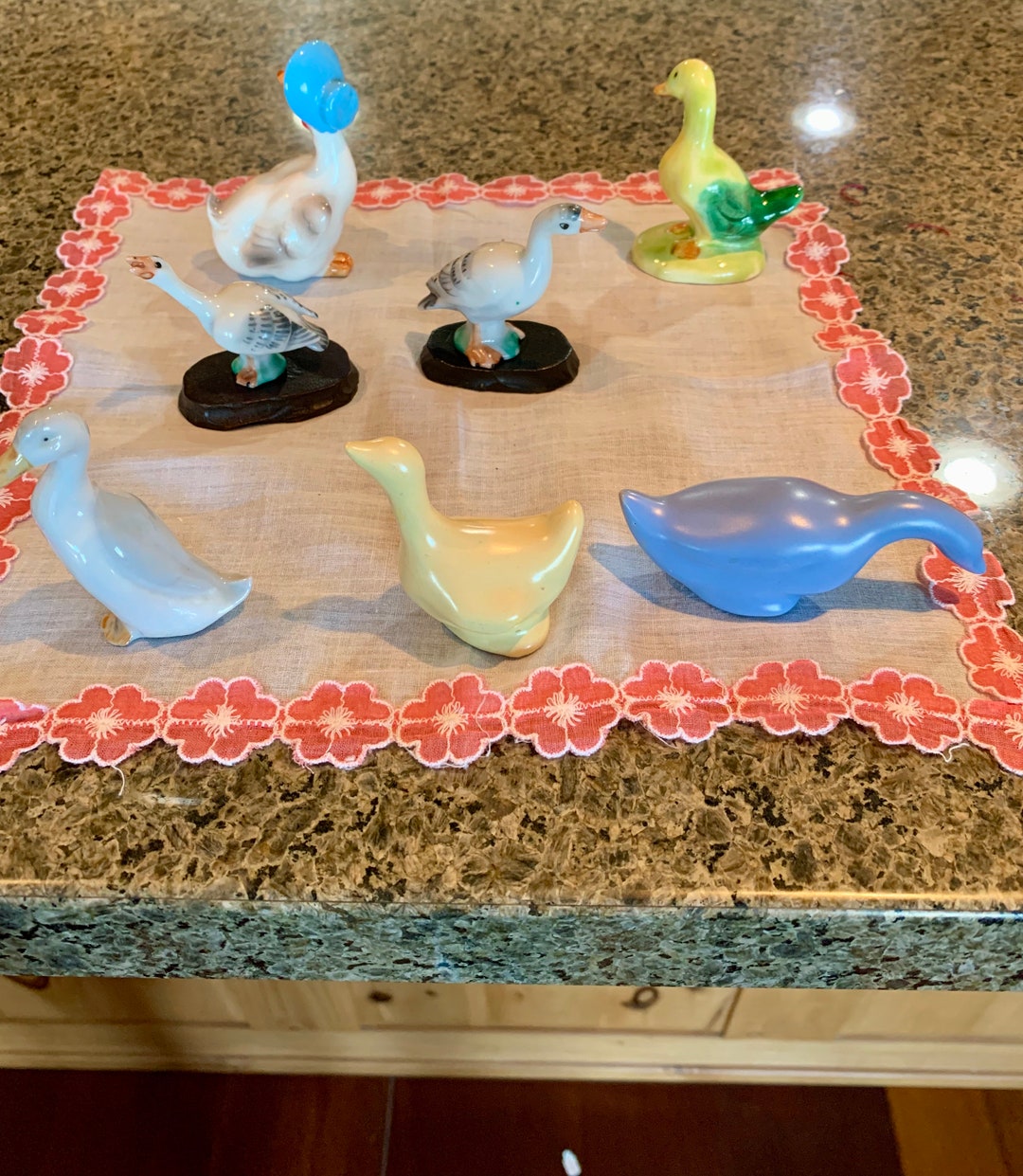 Vintage Miniature Goose Figurine Lot of 7 Norcrest Mother Goose A570 2 ...