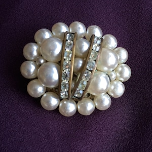 Victory War Brooch Patriotic Jewelry WWII / WW1 Bronze Rhinestones ...