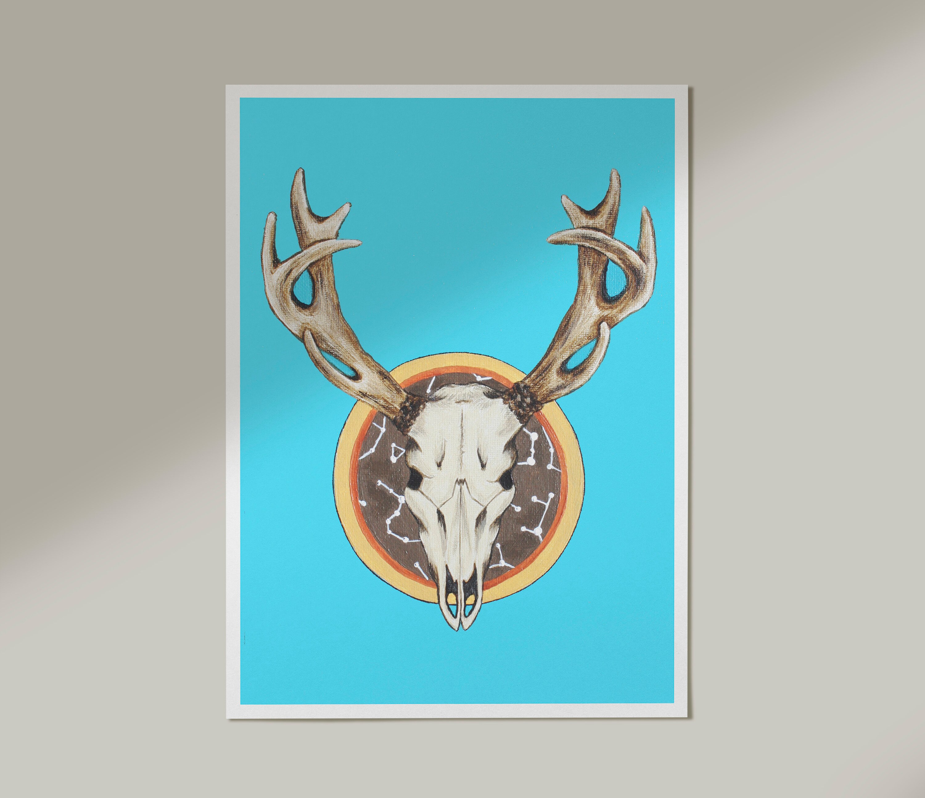 Death Dearest Print of Original Acrylic Painting Deer Skull Country ...