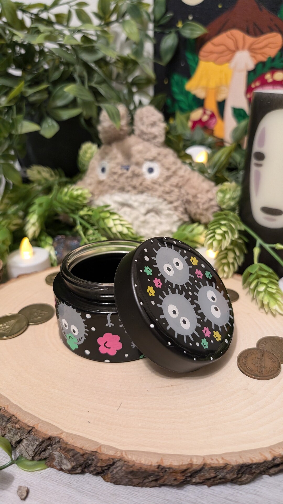 Soot Sprite Stash Jar / Whimsical Anime Trinket Jar / Dust Balls With ...