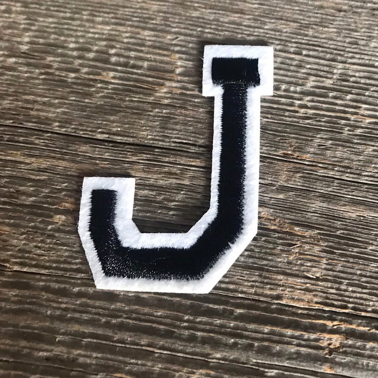 Embroidered letter J letterman jacket iron on patch. One piece | Etsy