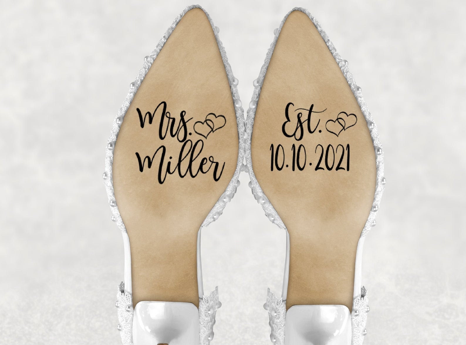 Personalized Wedding Shoe Decals, Custom Name & Date, Vinyl Stickers - Etsy