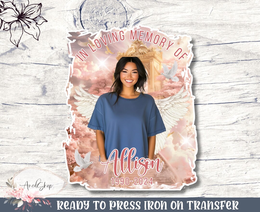 Personalized Memorial Photo Iron on Transfer Custom Funeral Iron on ...