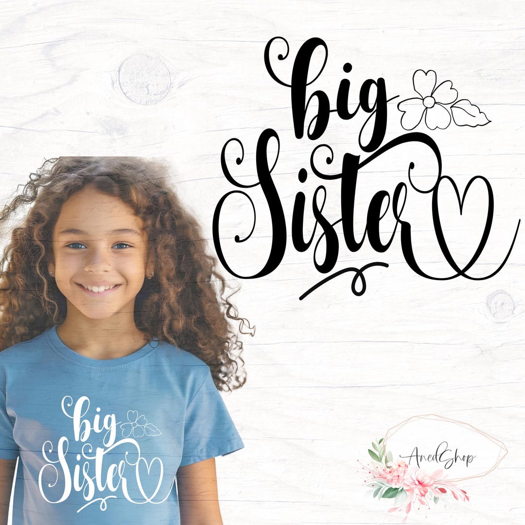 Sister Iron on Little Sister Shirt Heat Transfer Vinyl Little Sister ...