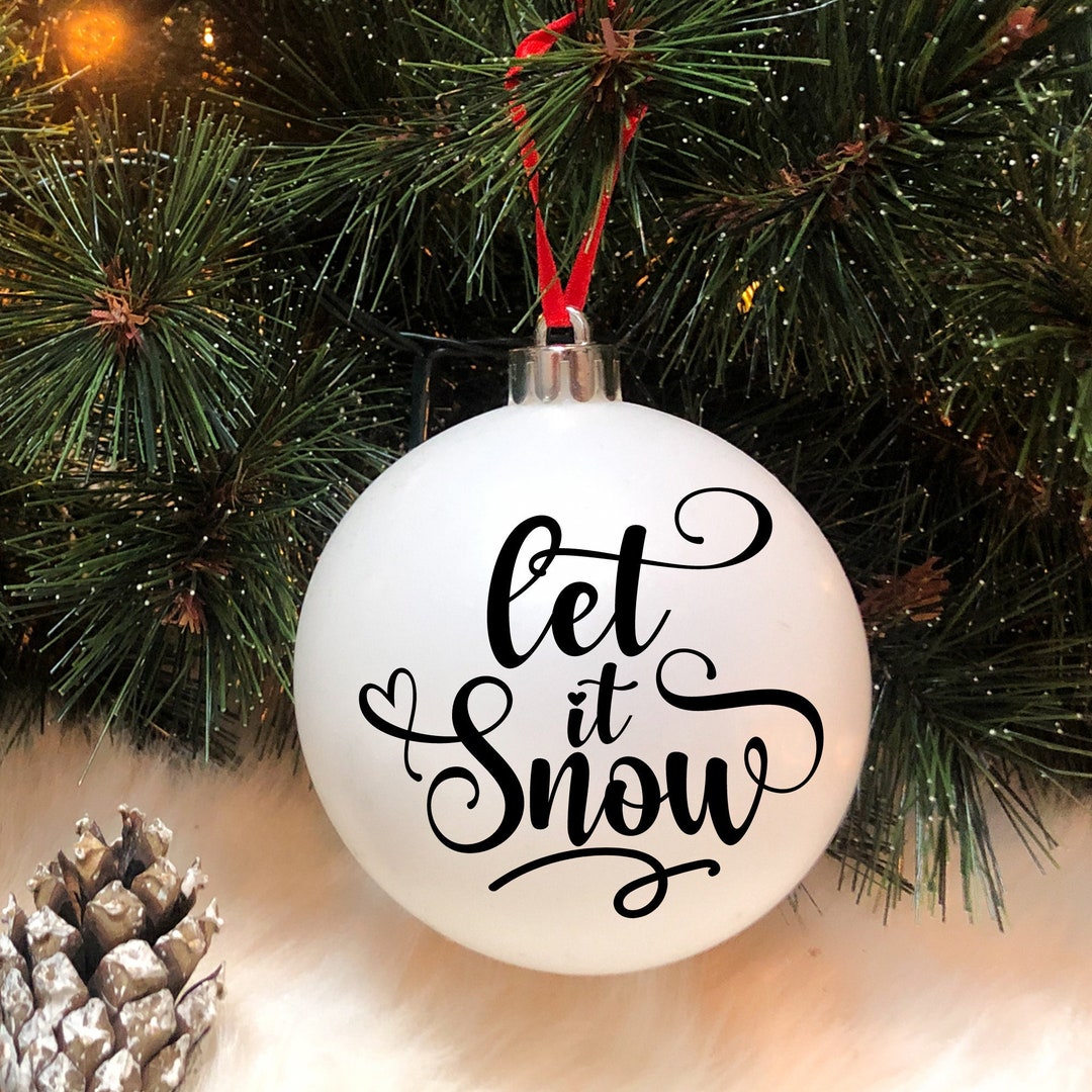 Christmas Ornament Vinyl Decals, Let It Snow Stickers (set of 5) - Etsy