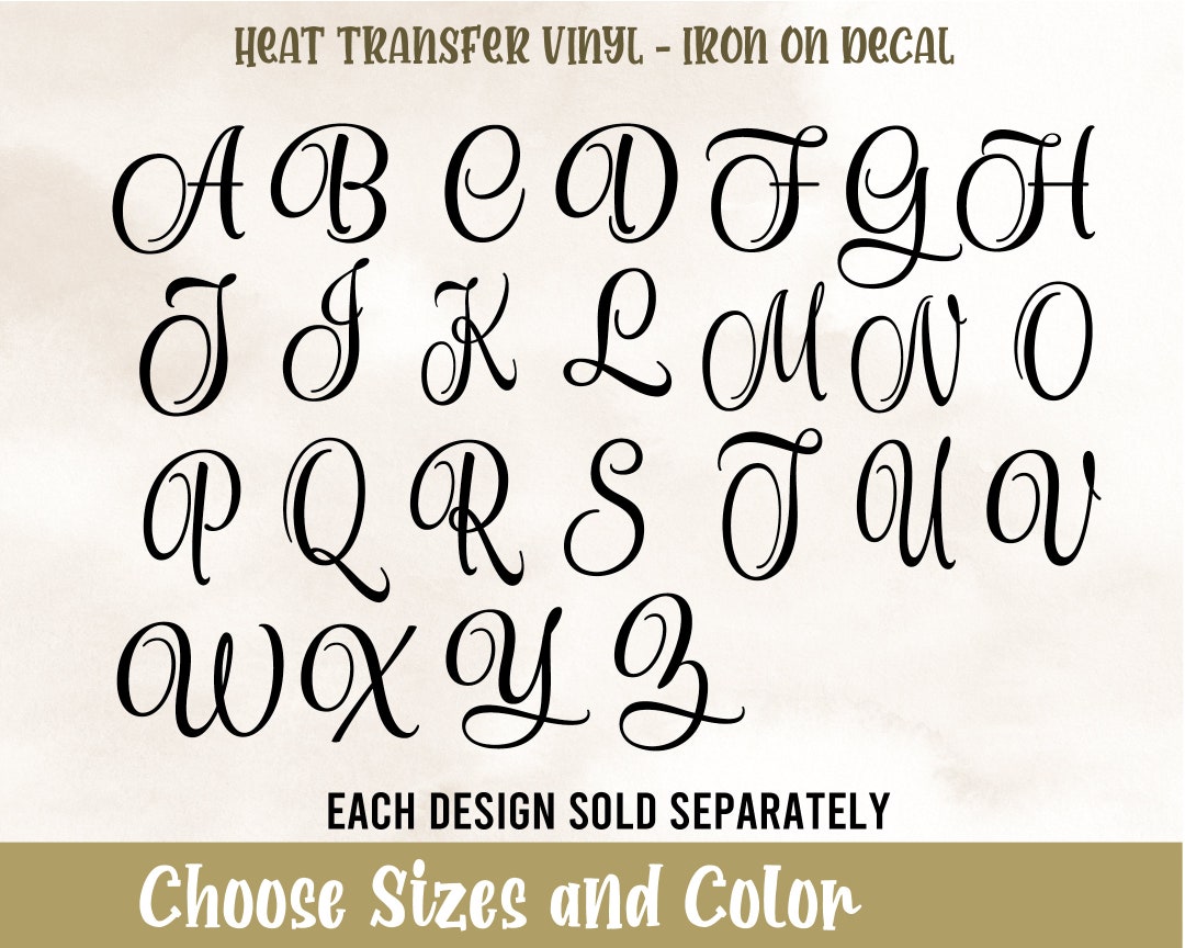 Single Letter Iron on (1) Custom Letter /iron on Vinyl Decal/individual ...