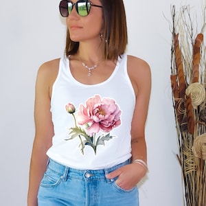 Flower Iron on Transfer Peonies Flower Heat Transfer Design Floral ...