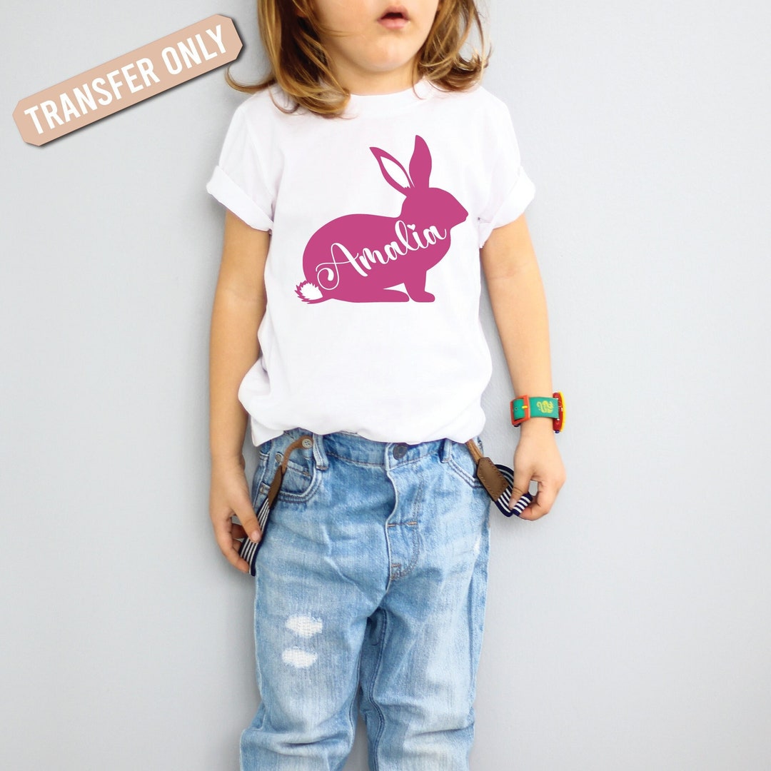 Personalized Bunny Iron on Transfer, Easter Iron on , Easter Shirt ...