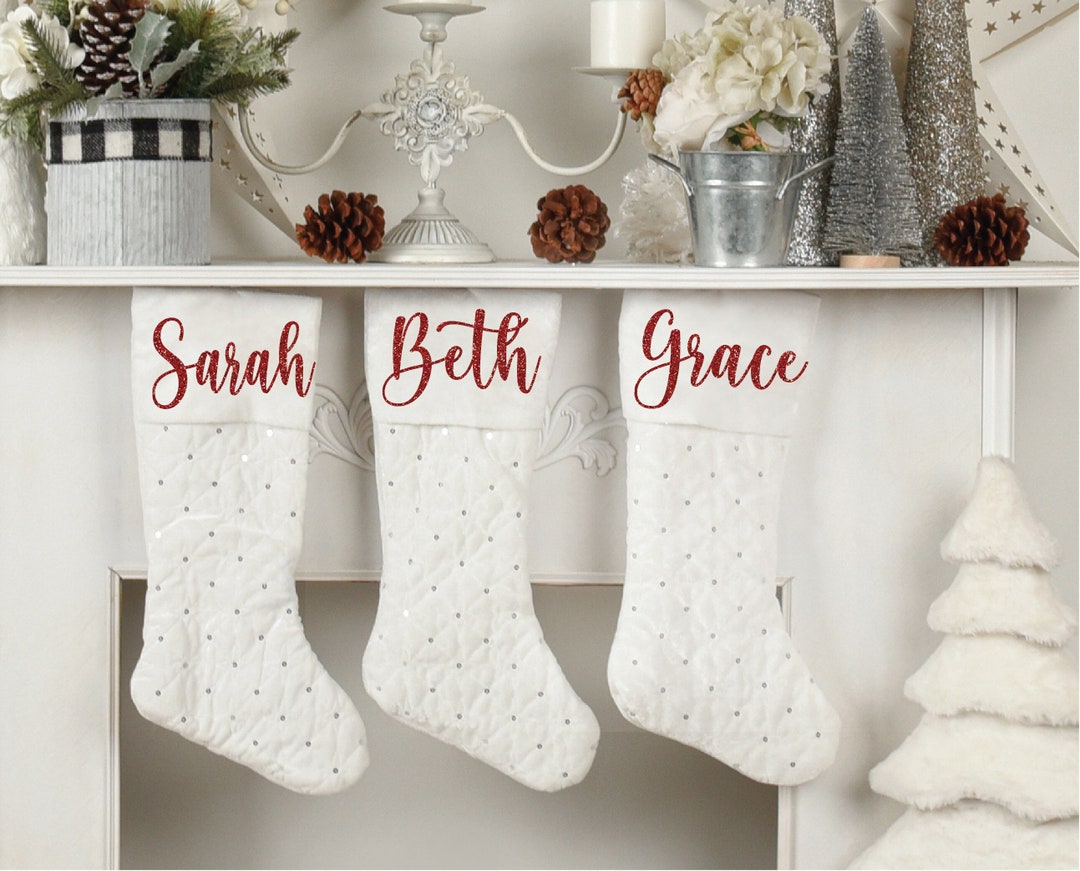 Christmas Stocking/ Iron on Decal/ Custom Name/ Personalized Name ...