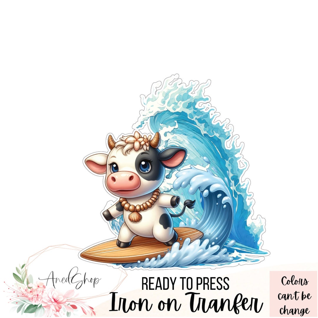 Cow Iron on Transfer, Cow Heat Transfer, Animal Transfer Iron On, Cute ...