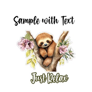 Sloth Iron on Transfer Sloth Heat Transfer, Animal Transfer Iron On ...