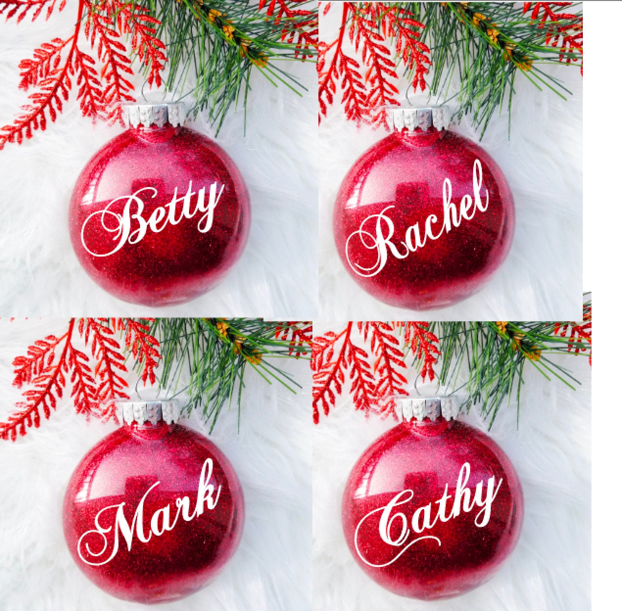 Personalized Christmas Ball Ornament Name Vinyl Decal - Etsy