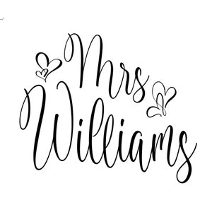 Custom Mrs. Last Name Iron on for Wedding Apparel Personalized Heat ...