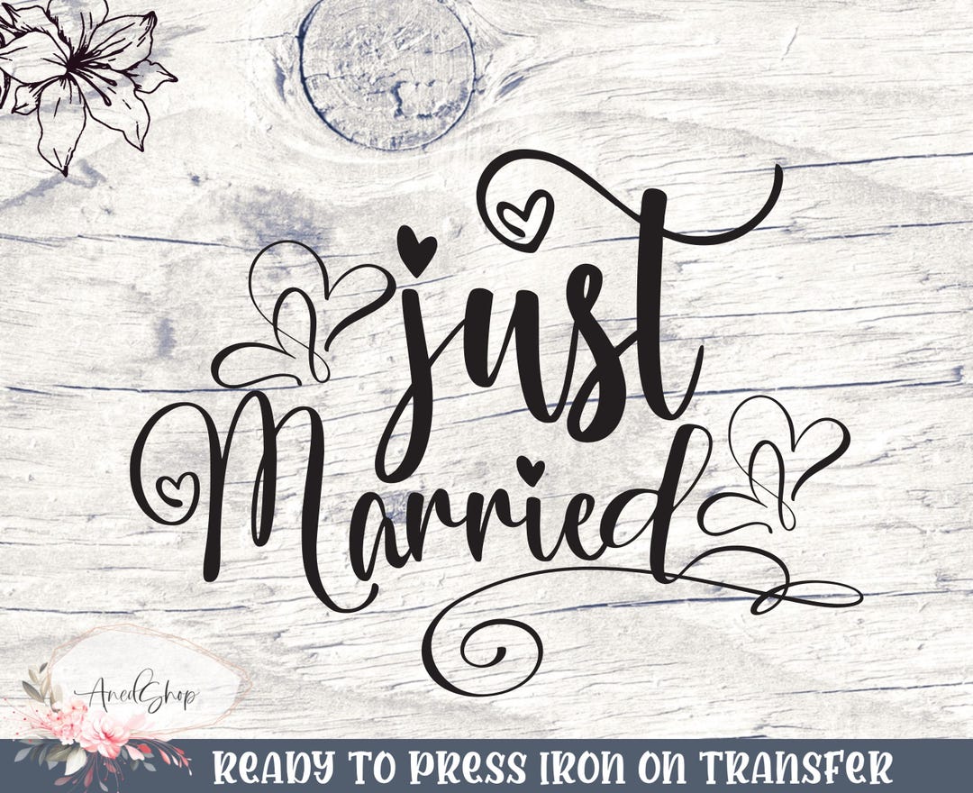 Just Married Iron on for Denim Jacket, Iron on for Bride Robe. Custom ...