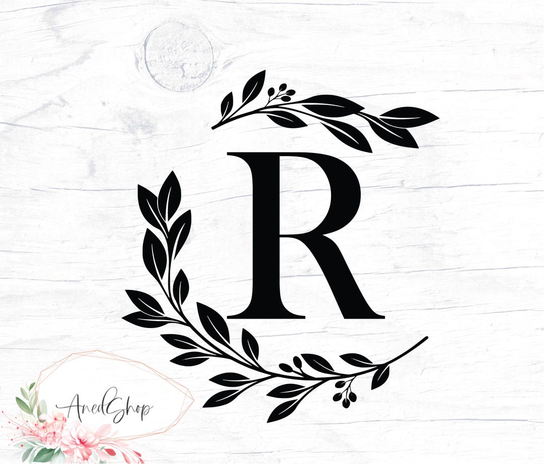 Laurel Wreath Letter Iron-on Decal - Custom Monogram Transfer - Etsy