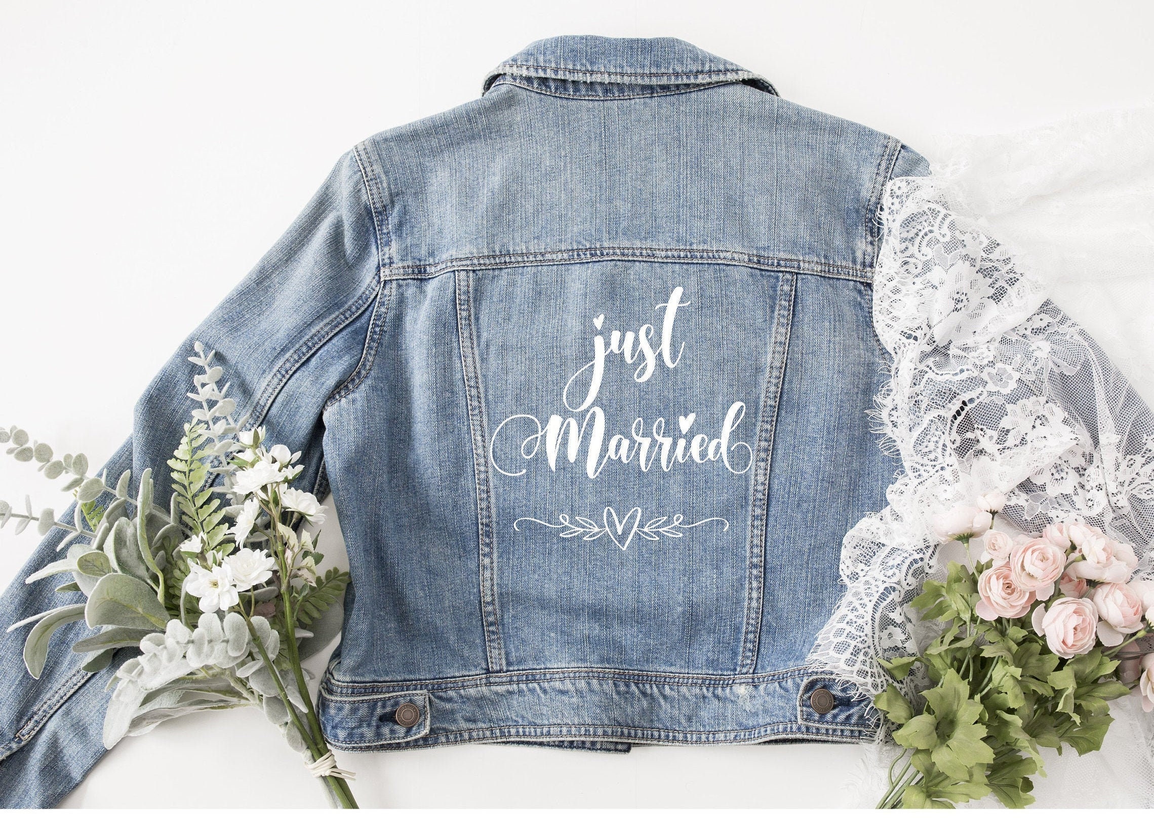 Just Married Iron on for Denim Jacket Iron on for Bride Robe. - Etsy