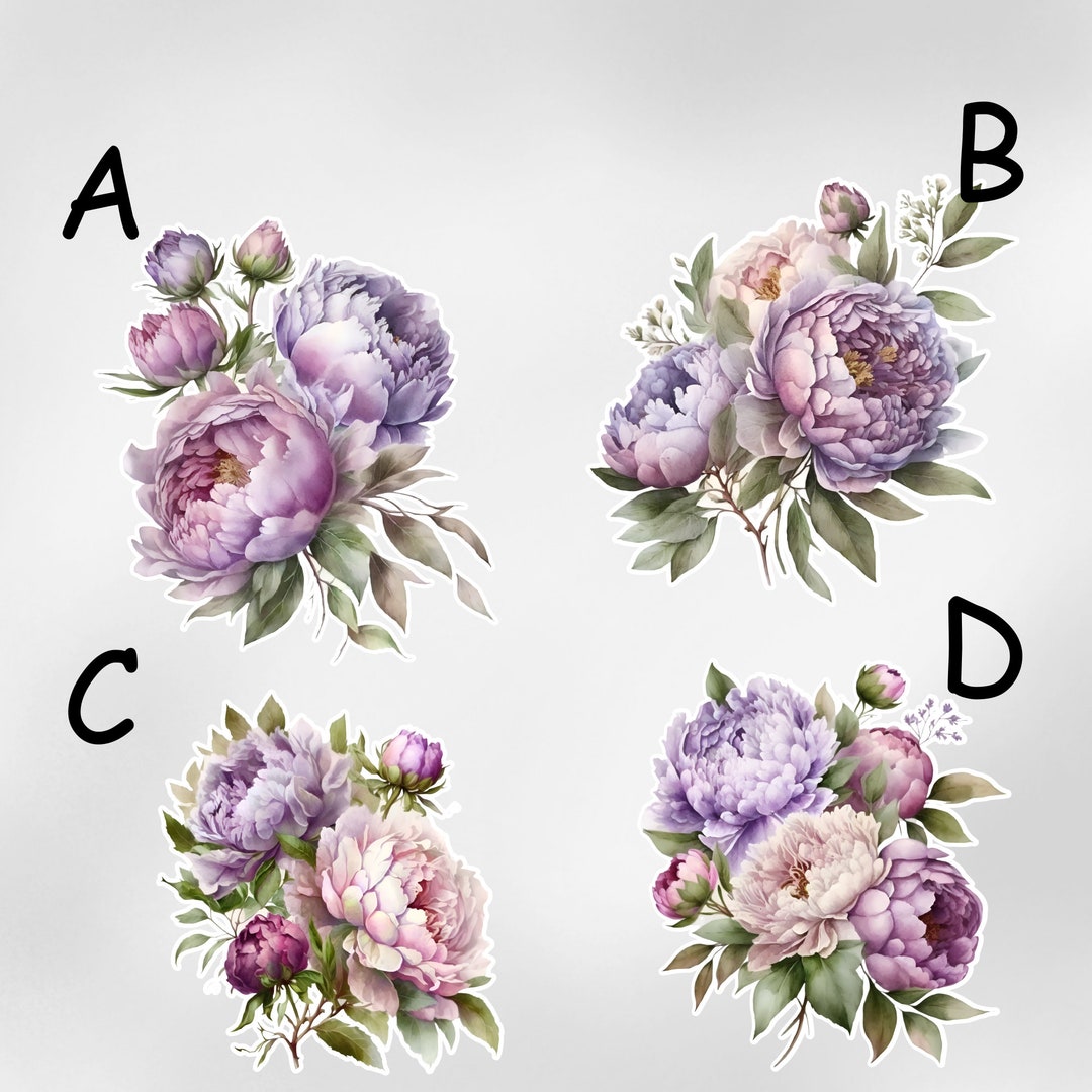 Flower Iron on Transfer, Peonies Flower Iron on Vinyl Heat Transfer ...