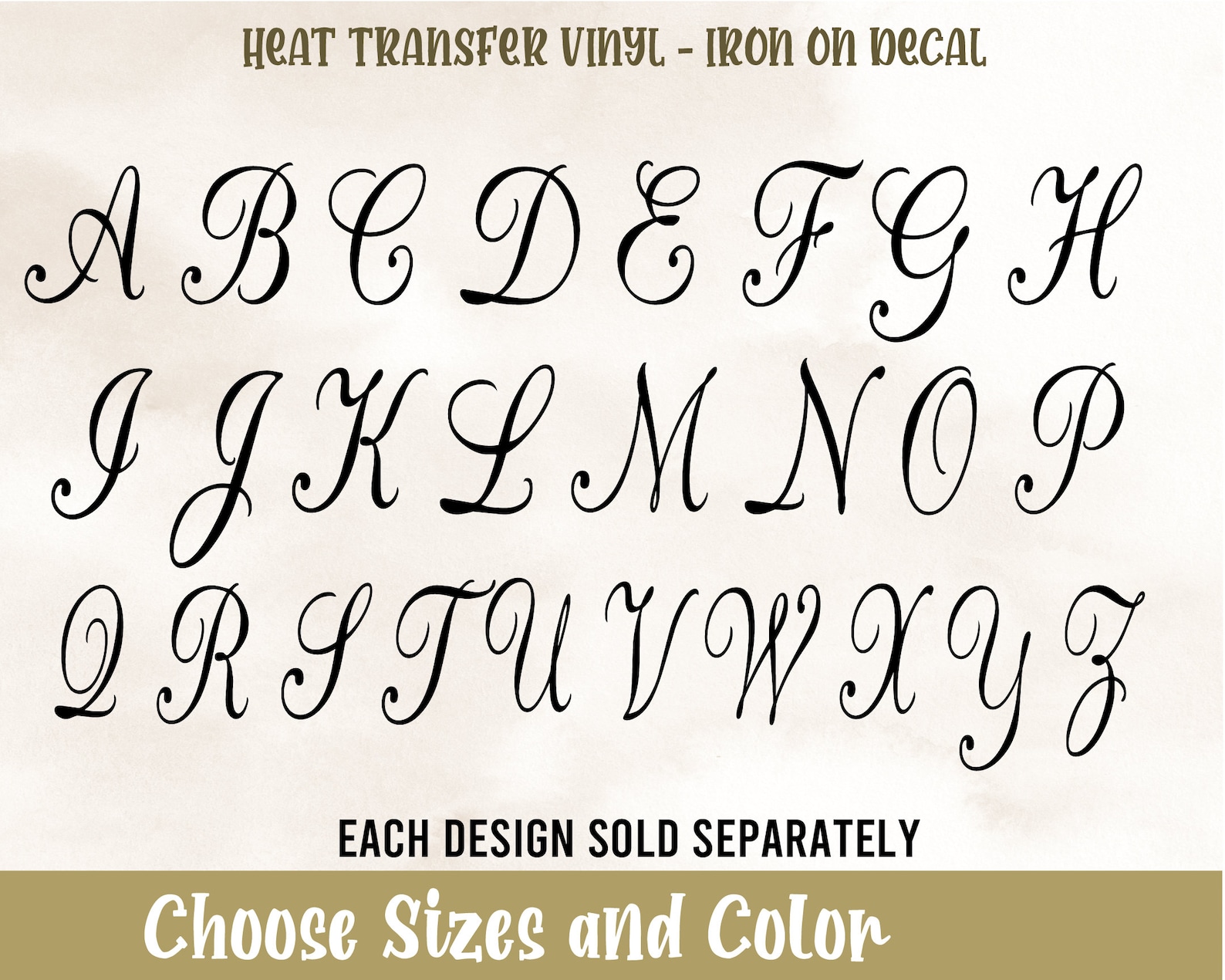 Single Letter Iron on (1) Custom Letter /iron on Vinyl Decal/individual ...