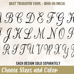 Single Letter Iron on (1) Custom Letter /iron on Vinyl Decal/individual ...