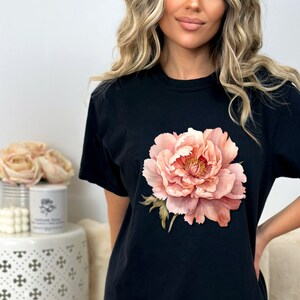 Flower Iron on Transfer Peonies Flower Heat Transfer Design Floral ...