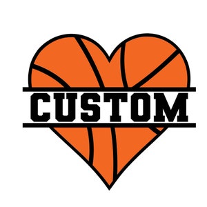 Personalized Basketball Heart Iron-on Transfer: Custom Shirt Decal - Etsy