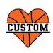 Personalized Basketball Heart Iron-on Transfer: Custom Shirt Decal - Etsy