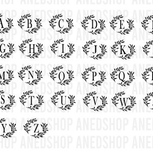 Laurel Wreath Letter Iron on Decal, Custom Monogram - Etsy