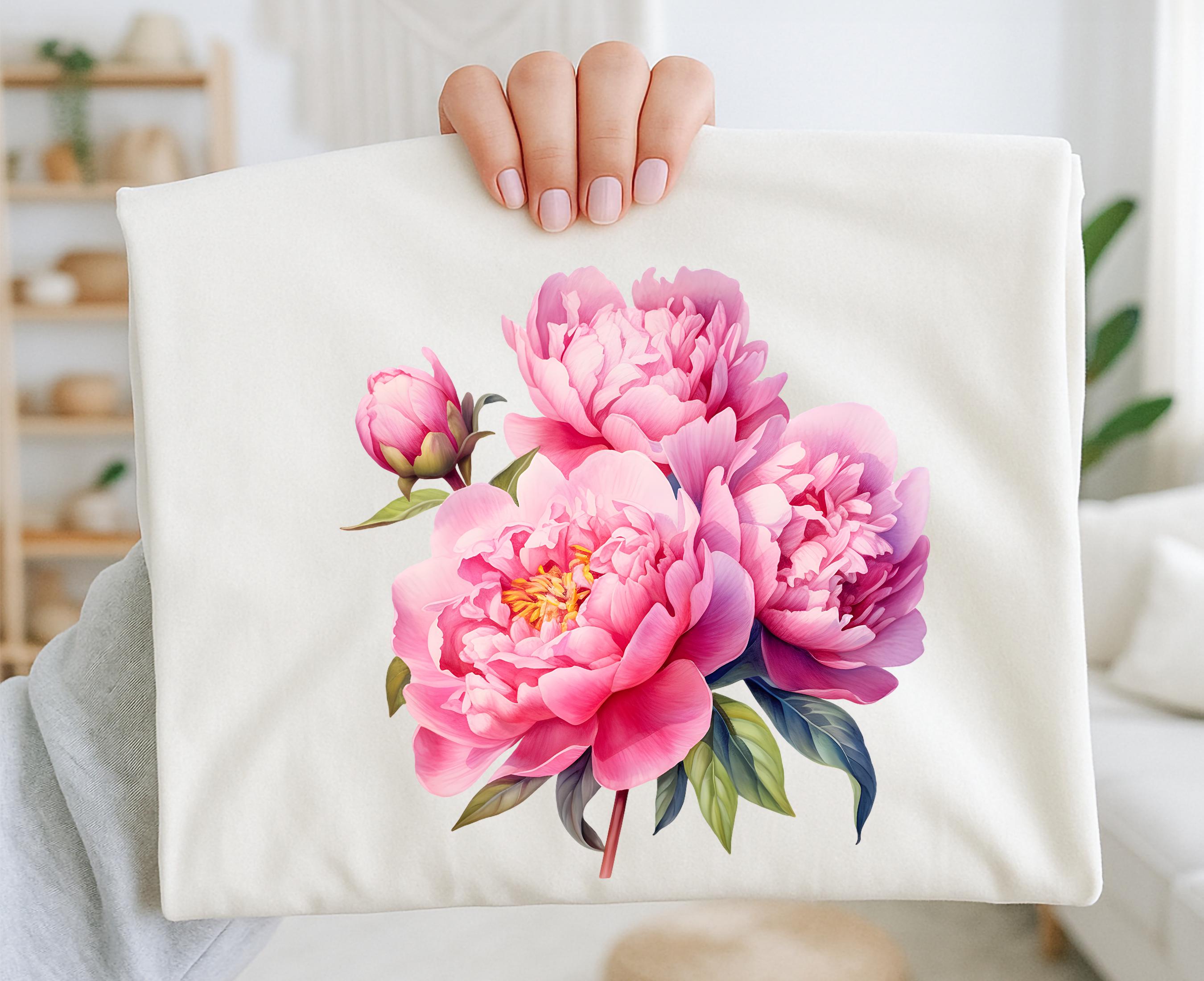 Peony Flower Iron-on Transfer | DIY Clothing Embellishment (PPF8) - Etsy