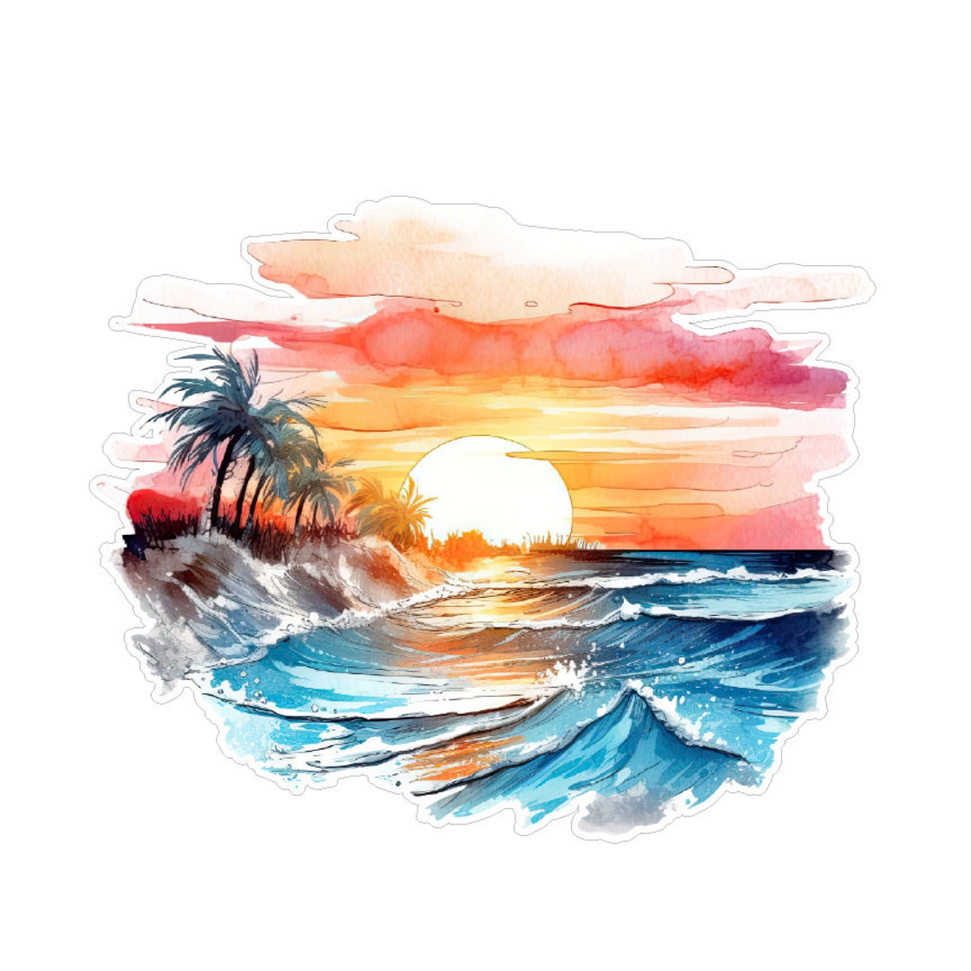 Sunset Iron on Transfer Sunset Heat Transfer Graphic Iron on Sunset Art ...