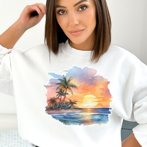 Sunset Iron on Transfer Sunset Heat Transfer Graphic Iron on Sunset Art ...