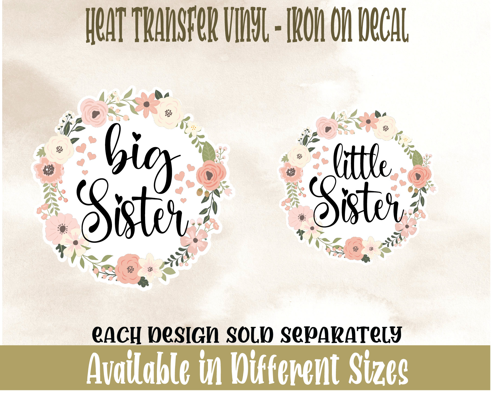Big Sister Iron On Little Sister Iron on Sibling Matching - Etsy