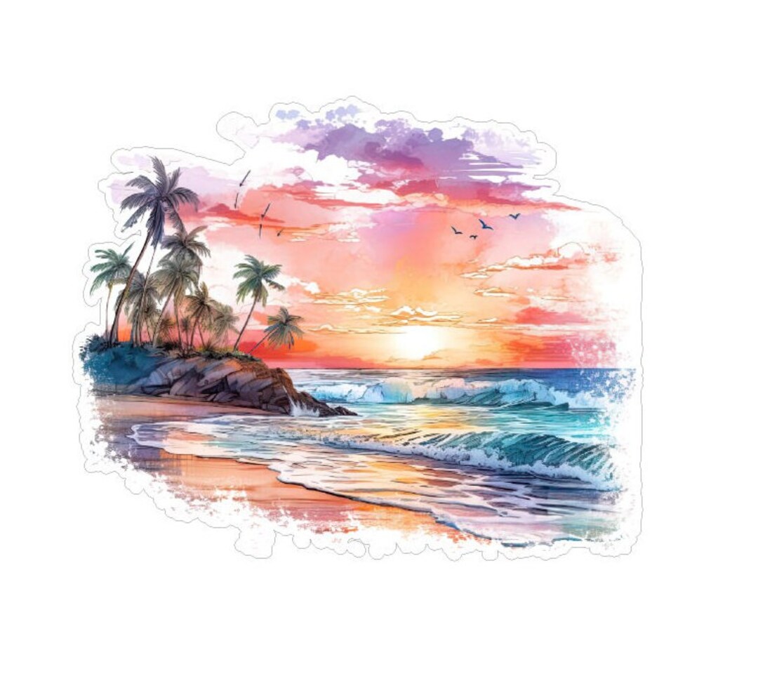 Sunset Iron on Transfer Sunset Heat Transfer Graphic Iron on Sunset Art ...