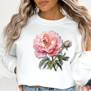 Flower Iron on Transfer Peonies Flower Heat Transfer Design Floral ...