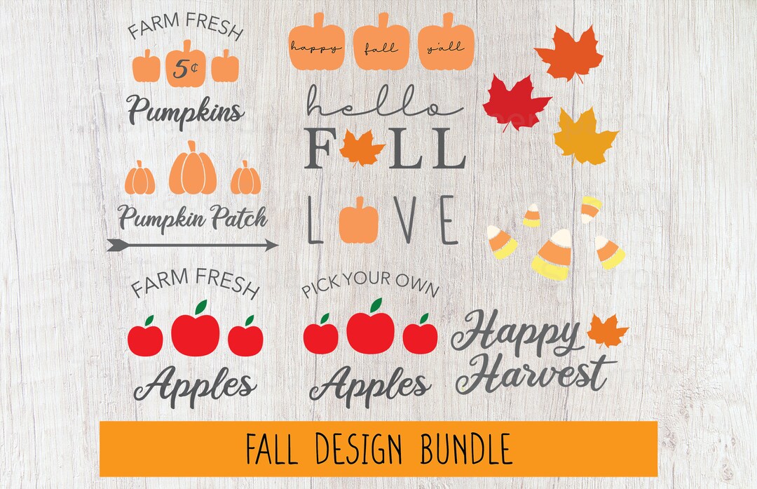Fall Svg Bundle Cut File Design Bundle for Cricut and Silhouette - Etsy