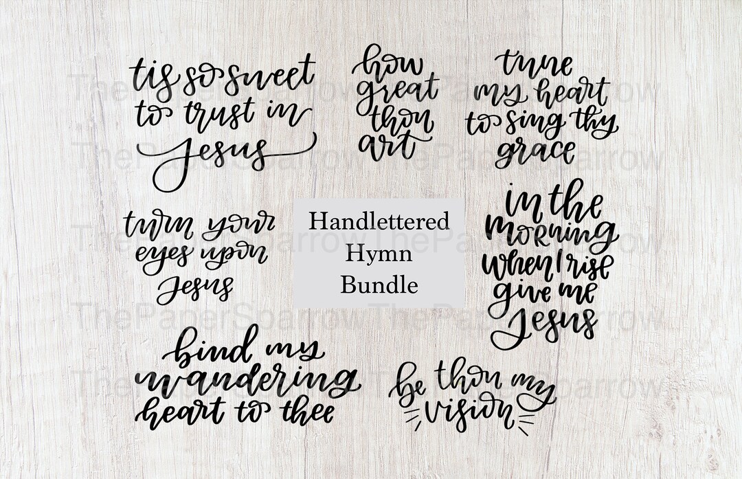 Hand Lettered Hymn Bundle Hymn Svg Christian Lyrics Give Me Jesus Be ...