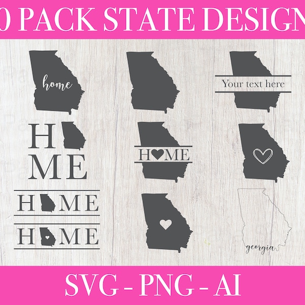 Georgia State Outline Svg - Etsy