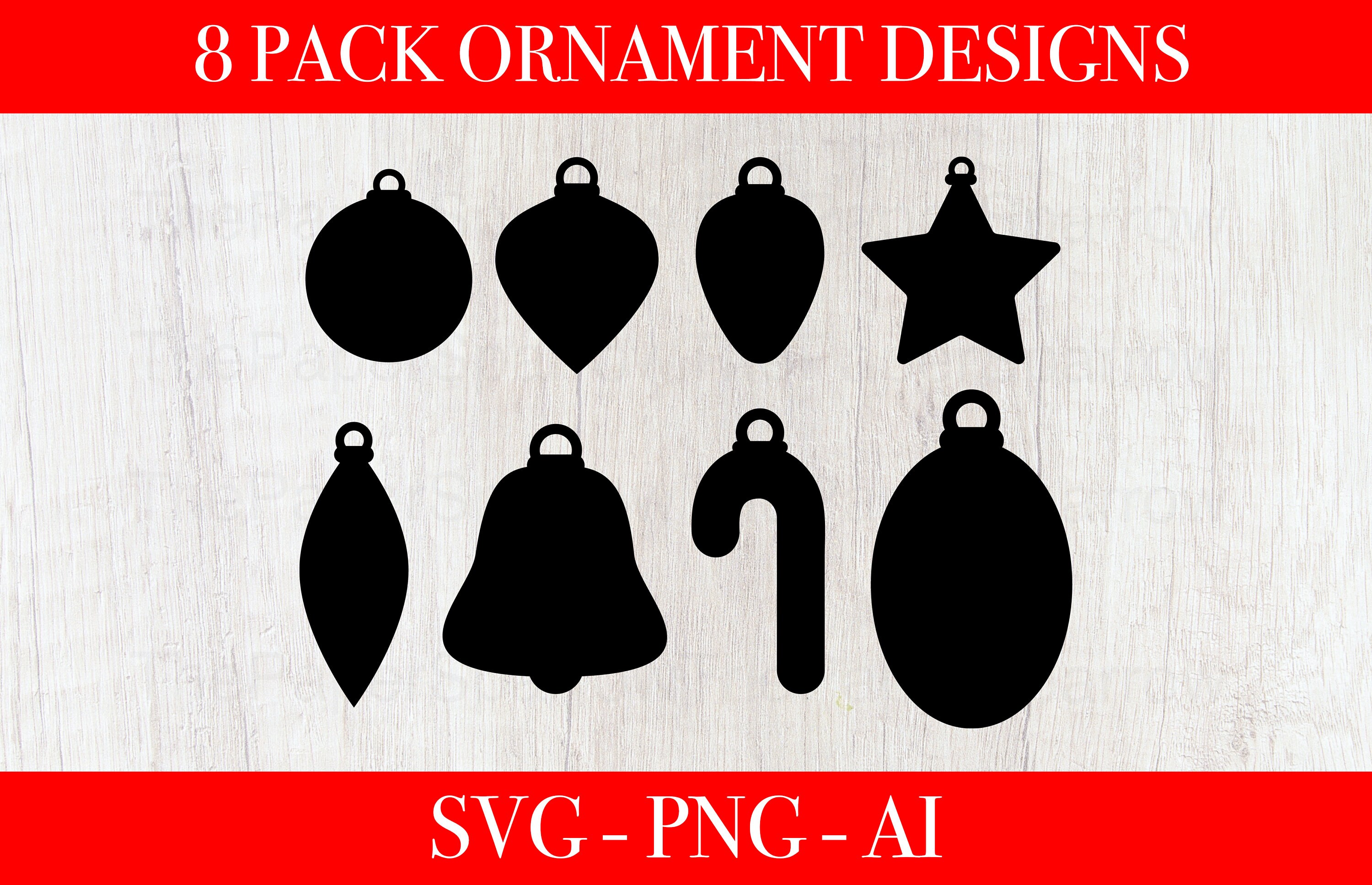 Blank Christmas Ornament Shapes Svg Cut File Designs for Cricut and ...