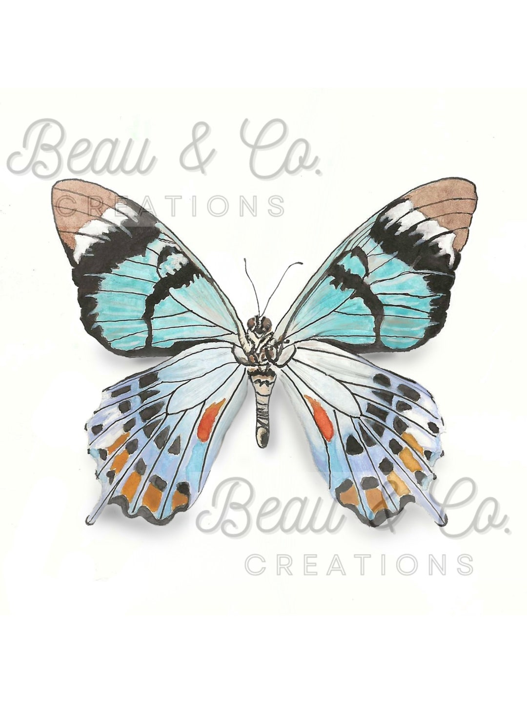 Butterfly Watercolor Digital Print - Original Painting - Papilip ...