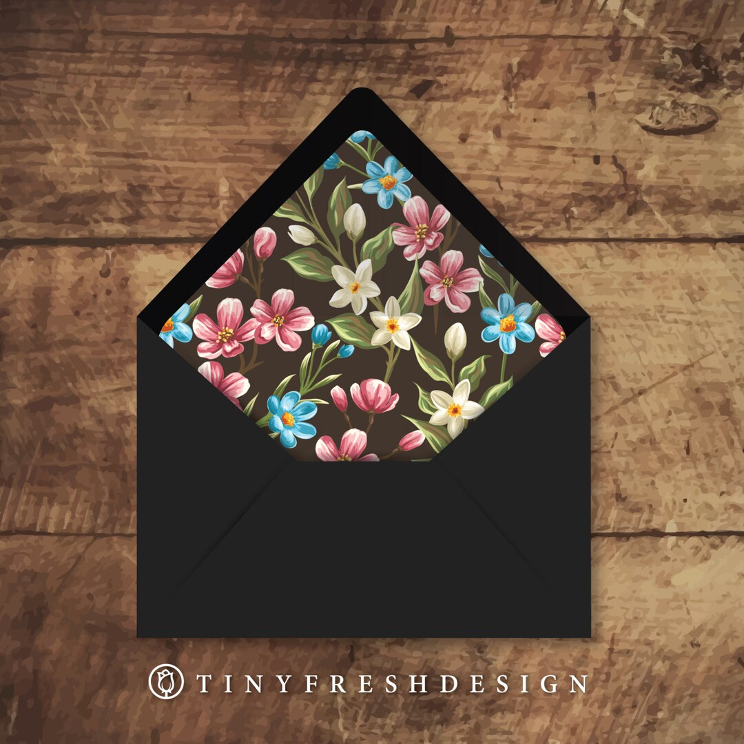 Printable Custom Envelope Liner Template Pattern Floral - Etsy