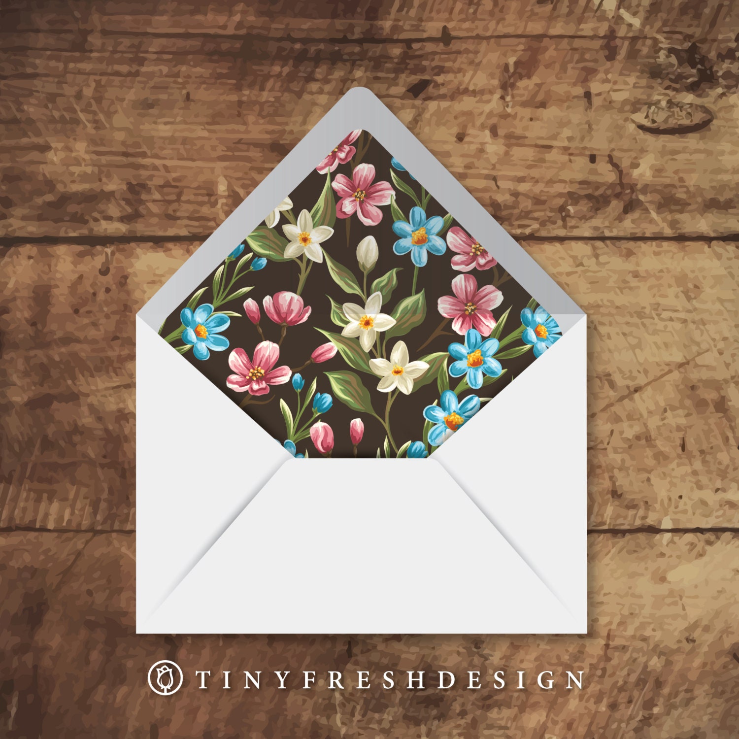 Printable Custom Envelope Liner Template Pattern Floral - Etsy