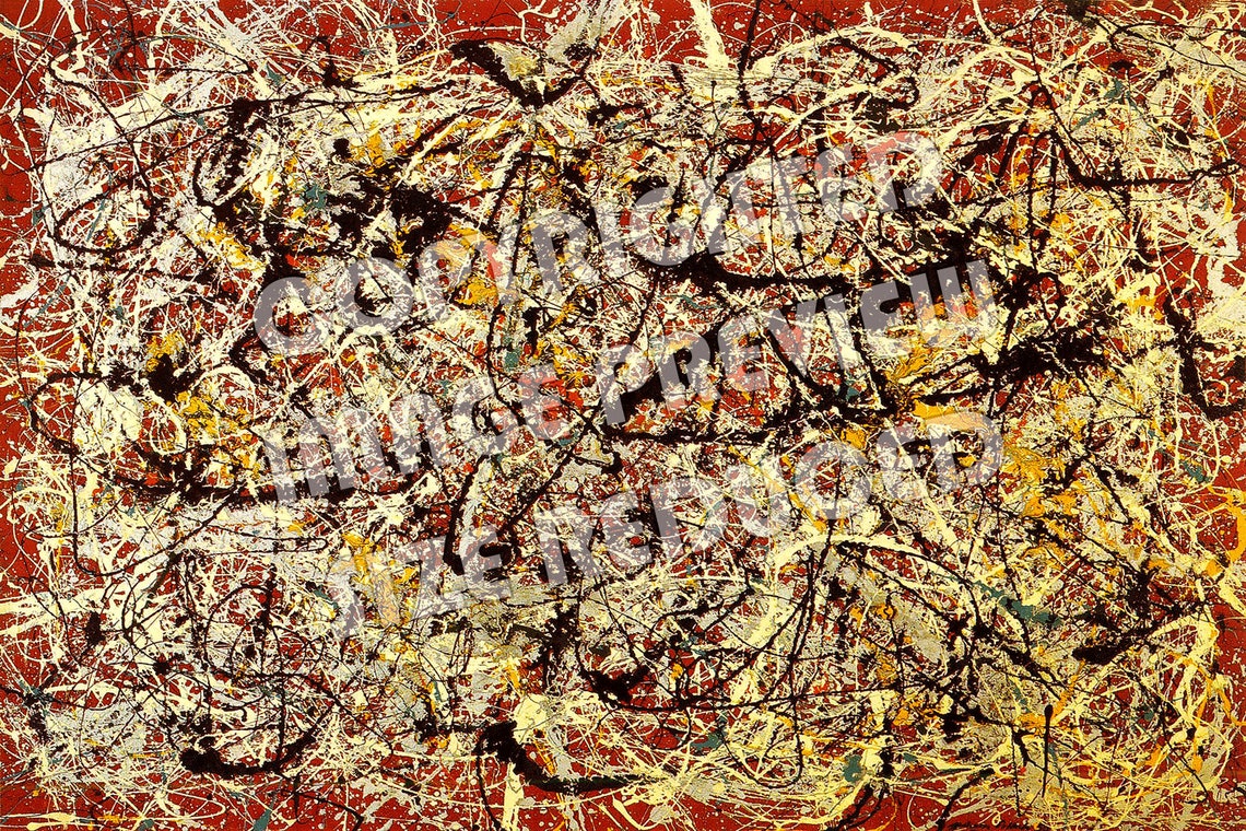 Jackson Pollock Mural on Indian Red Ground Abstract Canvas | Etsy