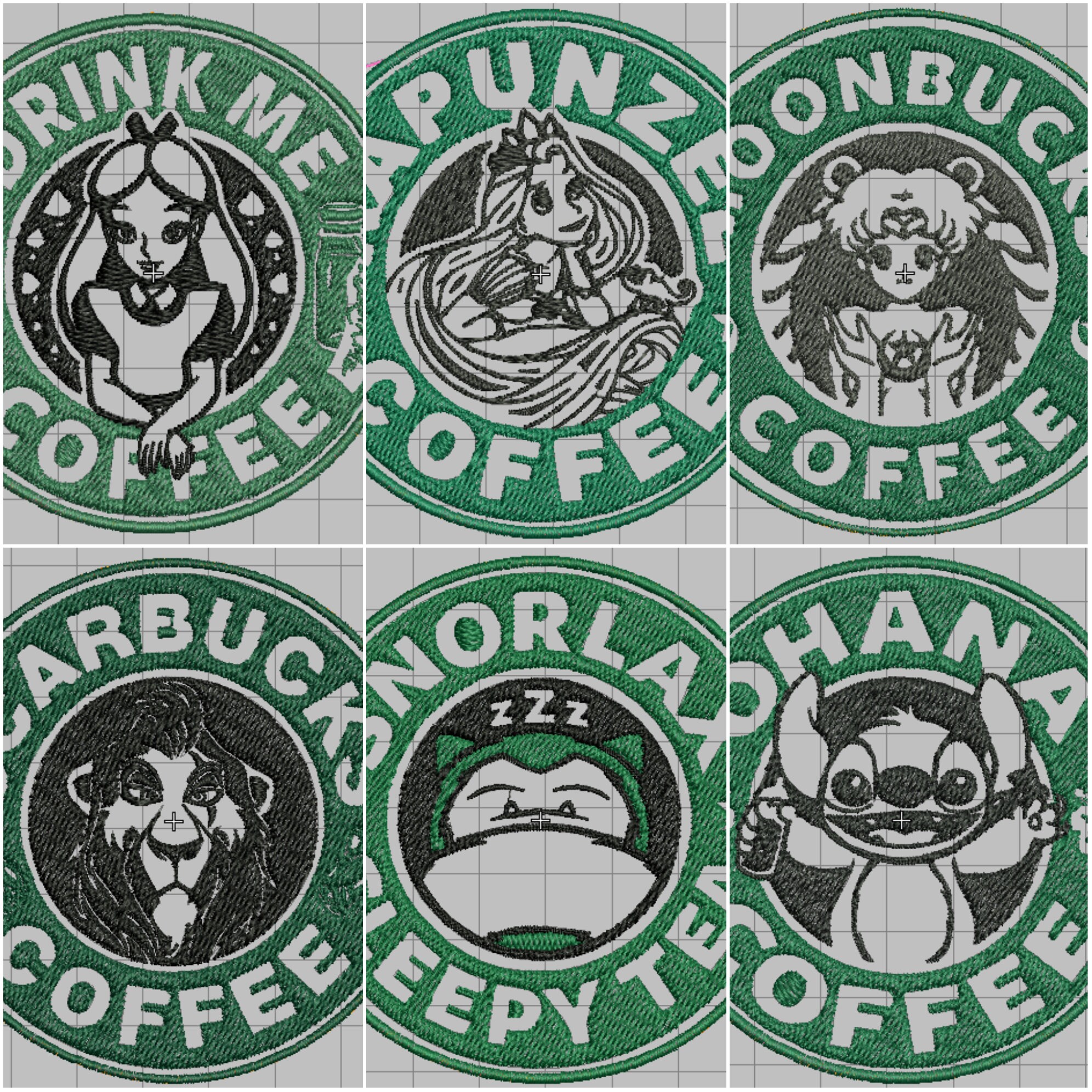 SET Starbucks Embroidery Patterns Collection 01 x6 Designs - Etsy