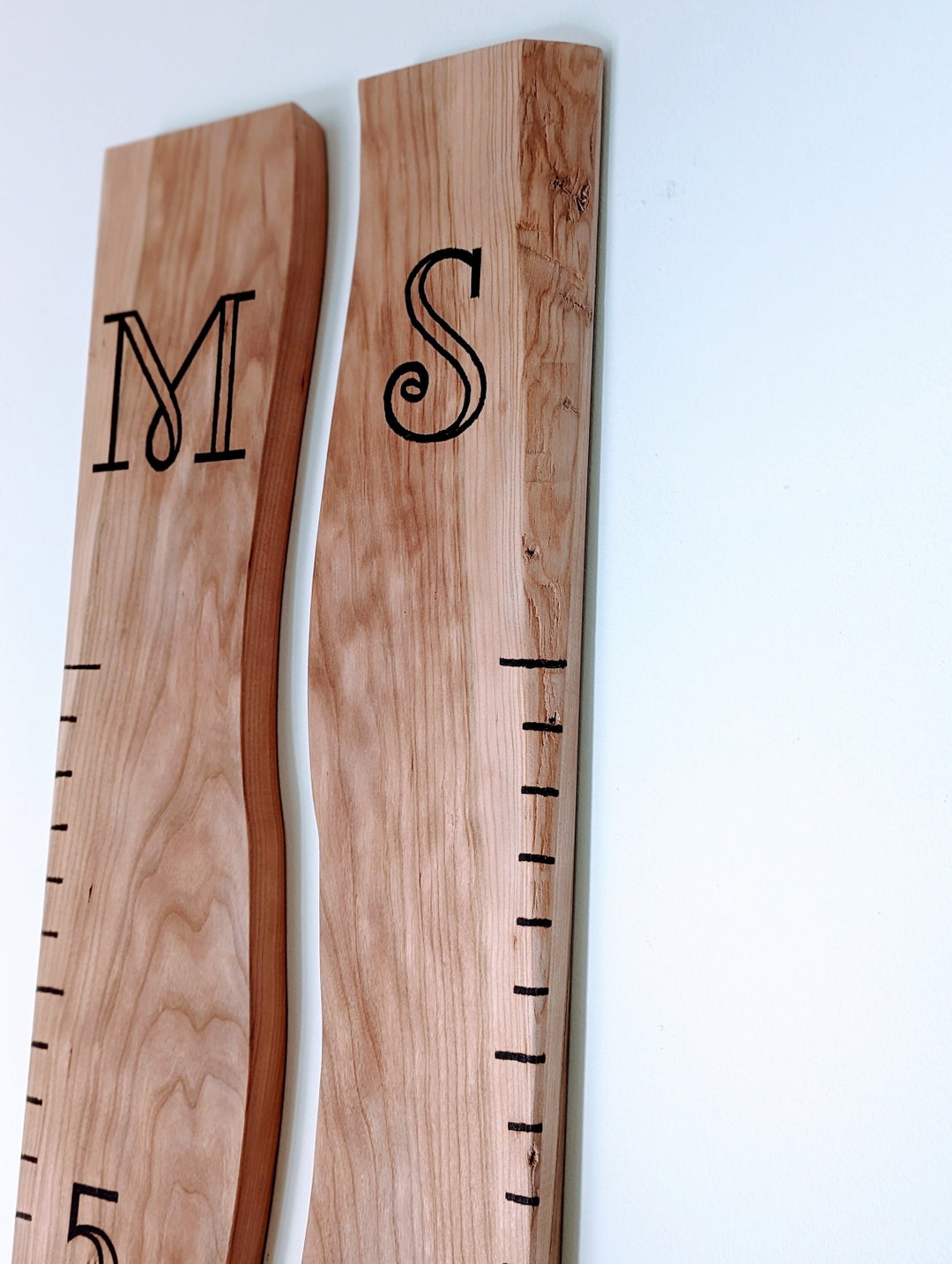 Handcrafted Siblings Growth Chart Ruler - Personalized Twins Growth ...
